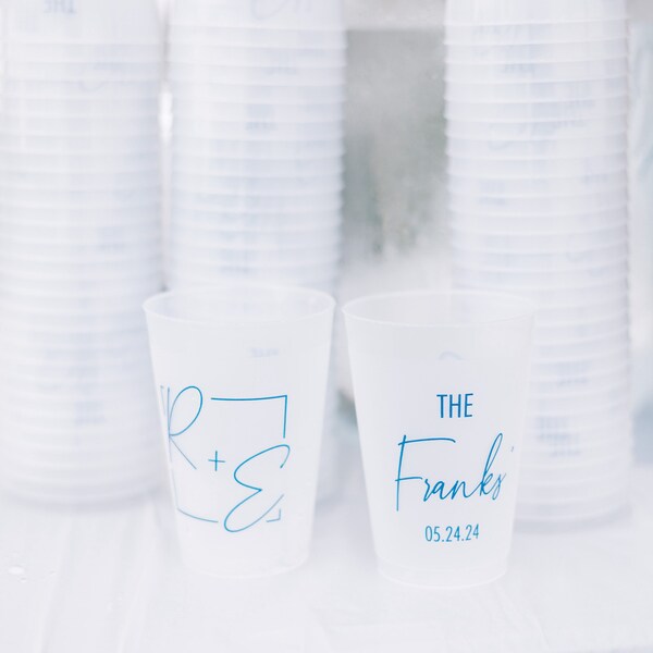 Custom Frosted Wedding Cups, 5oz, 8oz, 9oz, 10oz, 12oz, 14oz, 16oz ...