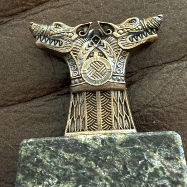 Premium Inlay Celtic Axe. Viking-style Bearded Blade With Warrior ...