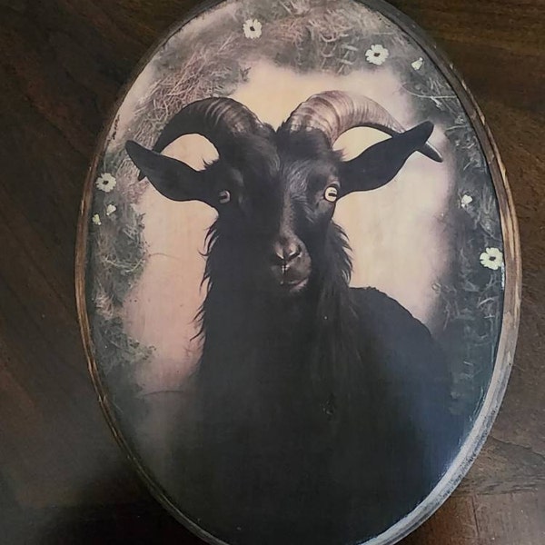 Black Phillip Goat Victorian Wall Art - Vintage Style Animal Art ...