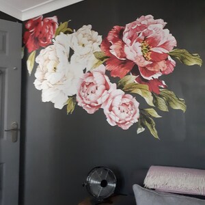 Flower Decals, Large Pink and Red Flower Decals Wall Stickers ...