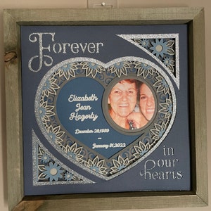 CUSTOMIZABLE 3D MEMORIAL Shadow Box Svg for Cricut for | Etsy