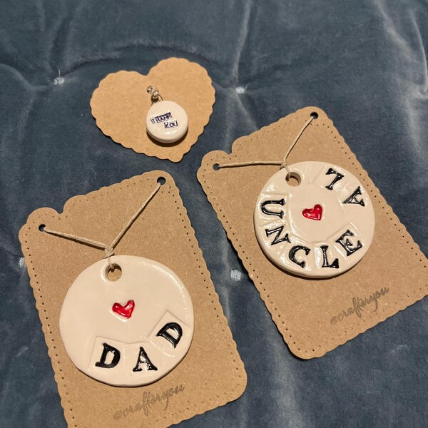 Personalised Handmade Ceramic Tags up to 12 Characters Including Spaces ...