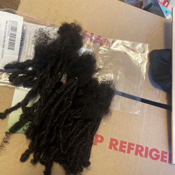 50 Anwi Curly Tips Human Hair Dreadlock Extensions in Sizes 0.4cm-0.5cm ...