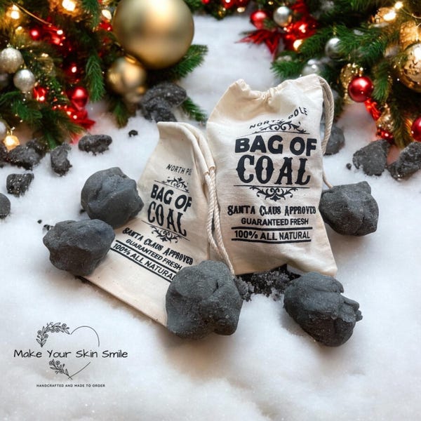Christmas Bag-bag of Coal-christmas Gift Bag-christmas Favor Bag-santa ...