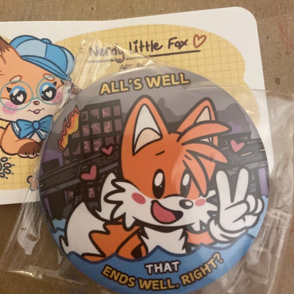 Sonic Badges 2 INCH - Sonic, Shadow, Tails, Knuckles, Omochao Funny ...