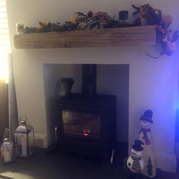 10cm X 15cm Solid Oak Mantel Beam Rustic Fireplace Shelf Wooden ...