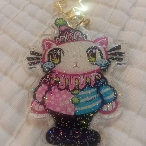 Clown Cat Keychain|clowncore Accessories|clowncore Aesthetic |weirdcore ...