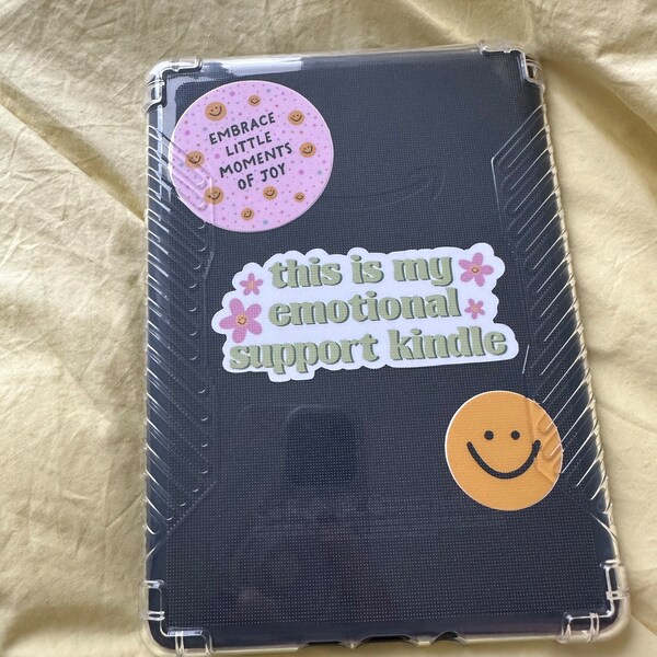 Emotional Support Kindle Sticker - Etsy