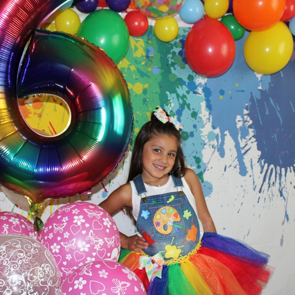 Paint Party Outfit, Tutu Overalls, Paint & Sip Party, Denim Tutu Jumper ...