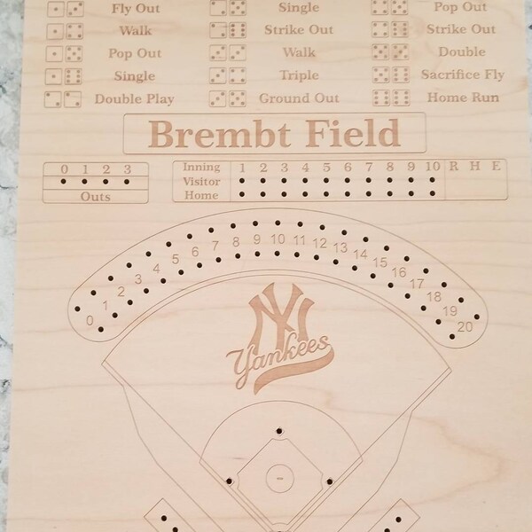 Baseball Board Game - Personalized, Maple, Custom, College, MLB, School ...