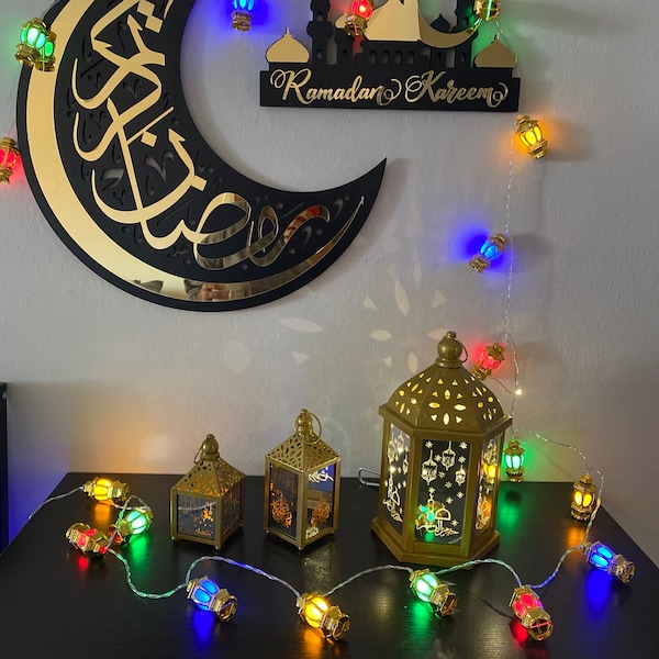 Ramadan Kareem Islamic Wall Art, Wooden & Acrylic Islamic Ramadan ...
