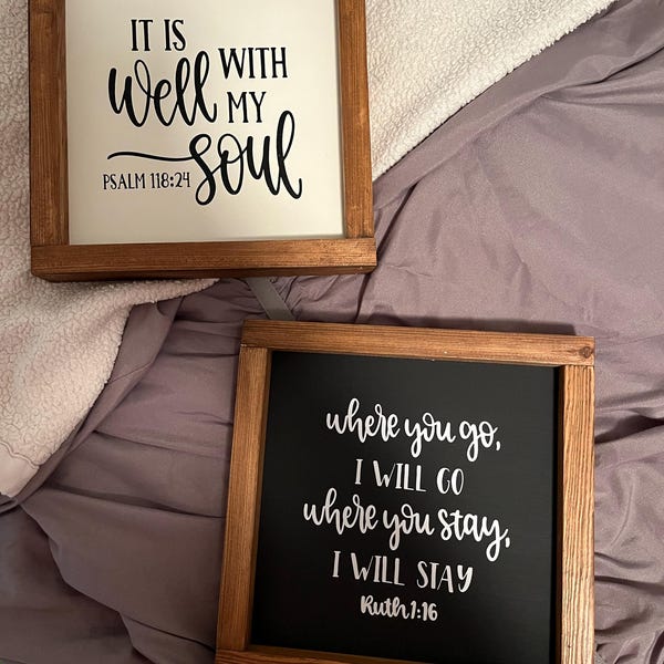 Small Bible Verse Signs, Wood Scripture Signs, Religious Plaques ...