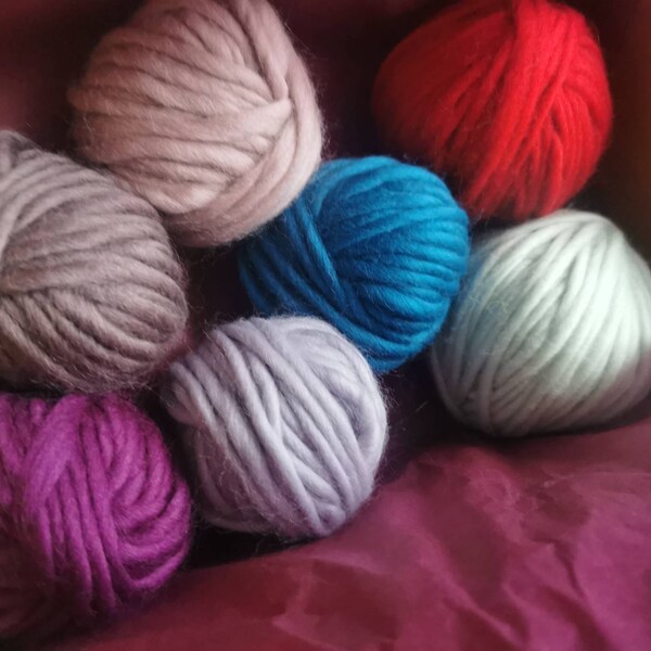 Box of Balls - Selection of Merino Wool Balls, Various Colours - Etsy
