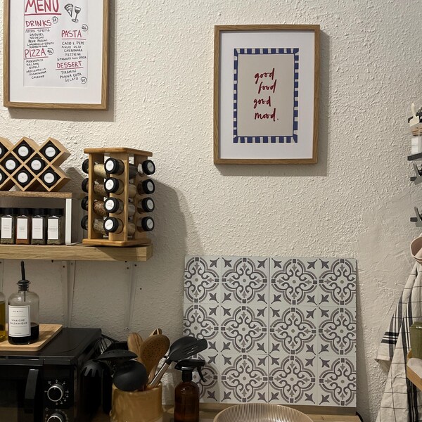 Let's Eat Print, Kitchen Wall Art, Abstract Print, Bon Appetit Print ...