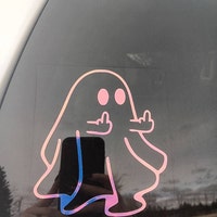Middle Finger Ghost Decal - Etsy