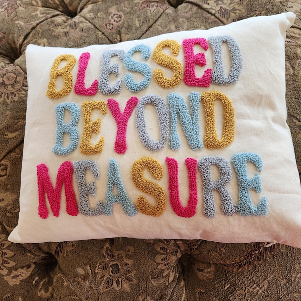 Custom Hand Embroidery Pillow, Personalized Punch Needle Pillow ...