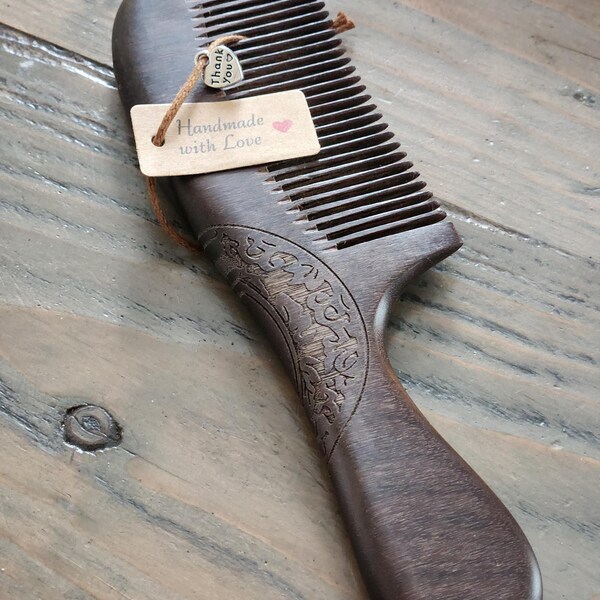 Handcrafted Wooden Wide Tooth Detangler Comb Made From Wenge Wood - Etsy