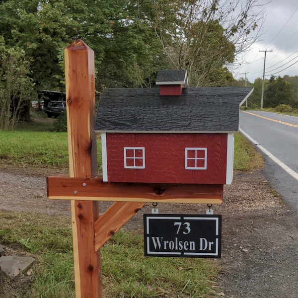 7"x12" Metal Mailbox Sign - Modern House Number Plaque - Customizable ...