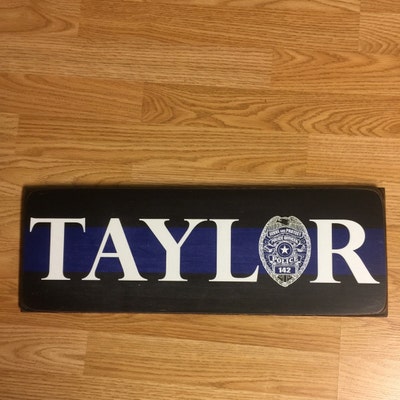 Police Officer Name Sign, Family Name, Police Decor, Police Officer ...
