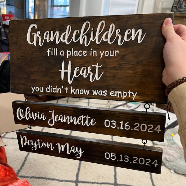 Personalized Wooden Sign for Grandparents, Gift for Grandma From Family ...