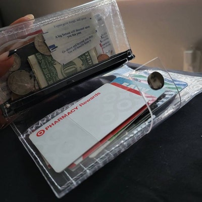 Clear Wallet, Medium Wallet, Vinyl Pocket Wallet, Womans Wallet, Cute ...