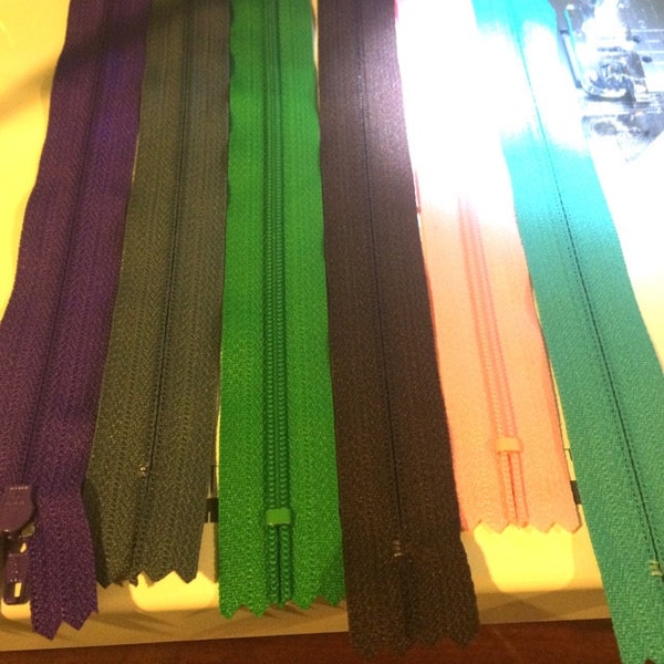 Your Choice of 10 9 Inch YKK Zippers Mix and Match- Choose From 65 ...