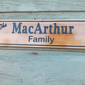 Custom Personalized Family Last Name Cedar Wood Sign With Carved in ...