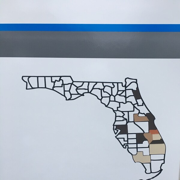 Florida County Decal Map - Camper Decal, Florida Decal, RV Decal ...