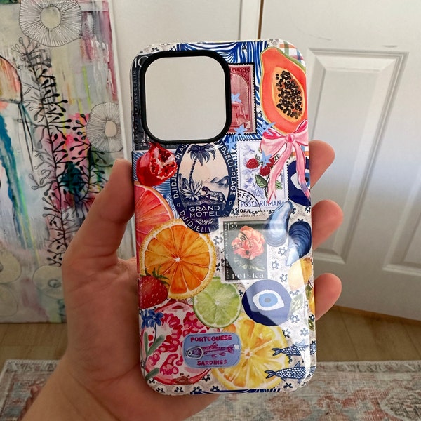 Coastal Coquette Collage Phone Case, Preppy and Cute Collage, iPhone 16 ...