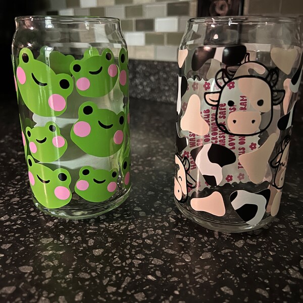 Rainbow Coffee Glass, Rainbow Iced Coffee Cup, Rainbow Lover Gift, Boho Rainbow Cup, Aesthetic ...