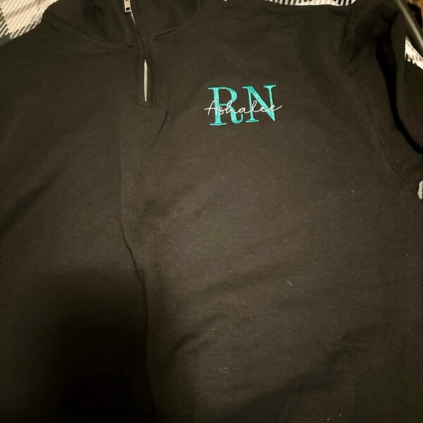 Custom Embroidered Registered Nurse Quarter Zip With Credential Acronym ...