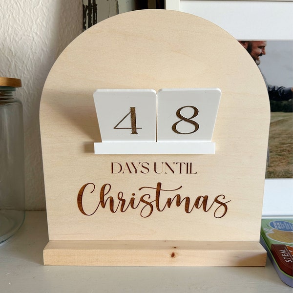 Modern Christmas Countdown | Days Until Christmas Block Calendar ...