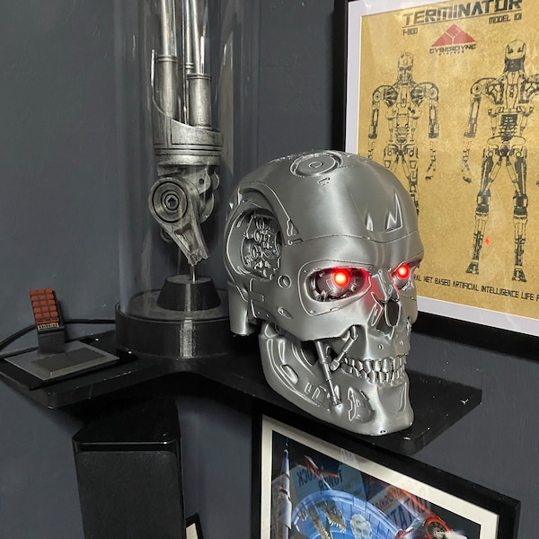 Terminator Endoskeleton Headphone Holder, Skull T-800 LED Bust, Headset ...