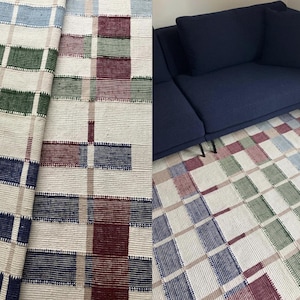 Checkeredbored Area Rug, Custom Size Checkered Rug, Home and Living ...