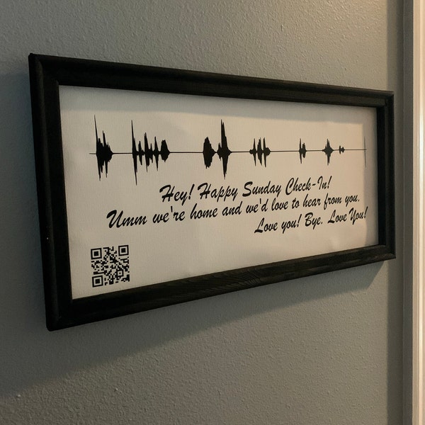 Custom Soundwave QR Code Voice Recording Stretched Canvas Signs - Etsy