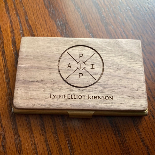 Personalized Business Card Case, Wood Card Case, Metal Credit Card ...