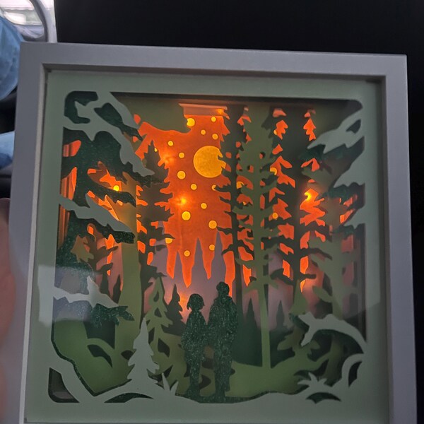 Full Moon Shadow Box, Graveyard 3D SVG, Halloween SVG, Files for Cricut ...