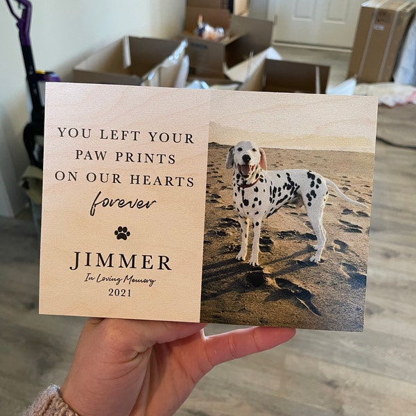 Dog Memorial Grief Gift, in Memory of Dog Quote and Photo on Wood ...