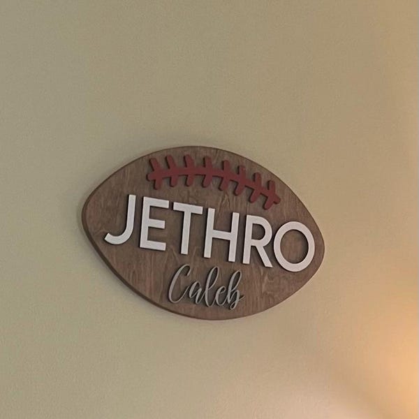 Football Name Sign | 18-36" Diameter | Round Sign | Child Baby Name ...