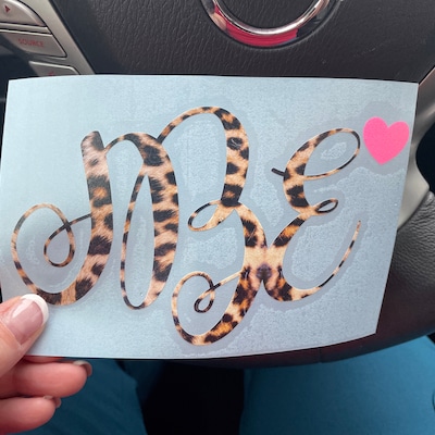 Leopard Print Monogram, Monogram Car Decal, Monogram for Women, Laptop ...