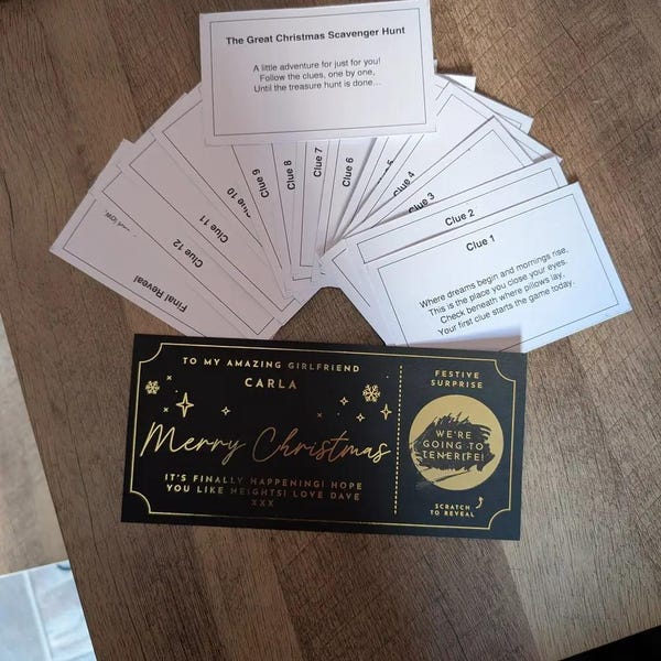Personalised Christmas Scratch to Reveal Christmas Scratch Card ...