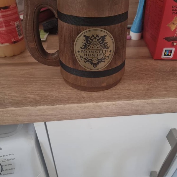 Horde Mug Custom Birthday Gift for Gamer Handmade Wood Stein With ...