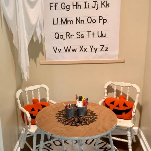 Alphabet Poster, Handwriting Chart Print, Educational Wall Art ...