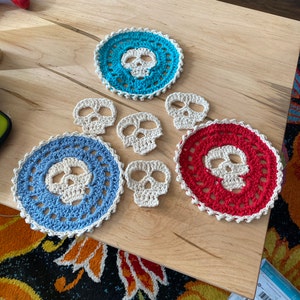 Crochet Pattern Mr Bones Skull Coaster Digital PDF - Etsy