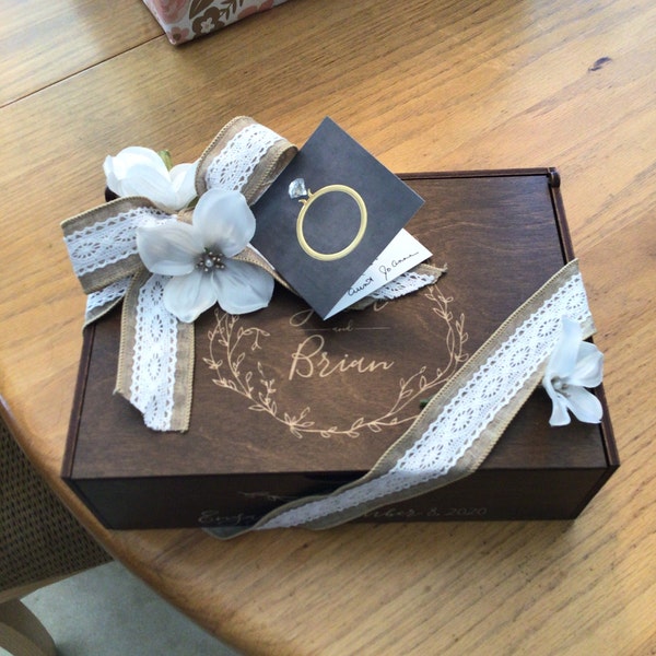 Personalized Wooden, Memory, Keepsake Storage Gift Box - Valentines ...