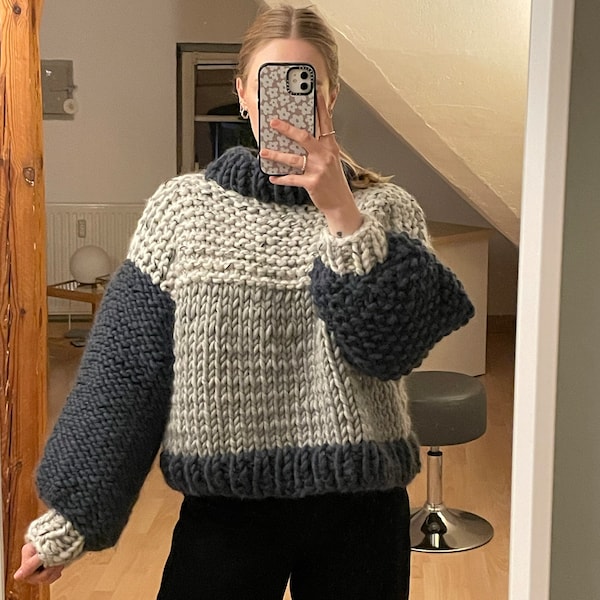 Chunky Knitting Pattern - Six Stitch Sweater - Etsy