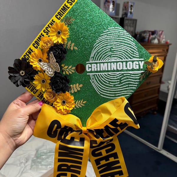 Glitter Cardstock Graduation Topper for Criminal Justice Major With ...