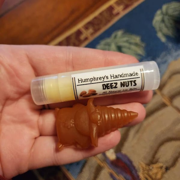 DEEZ NUTS Lip Balm, Honey Almond Flavor, Jojoba Oil Lip Balm ...