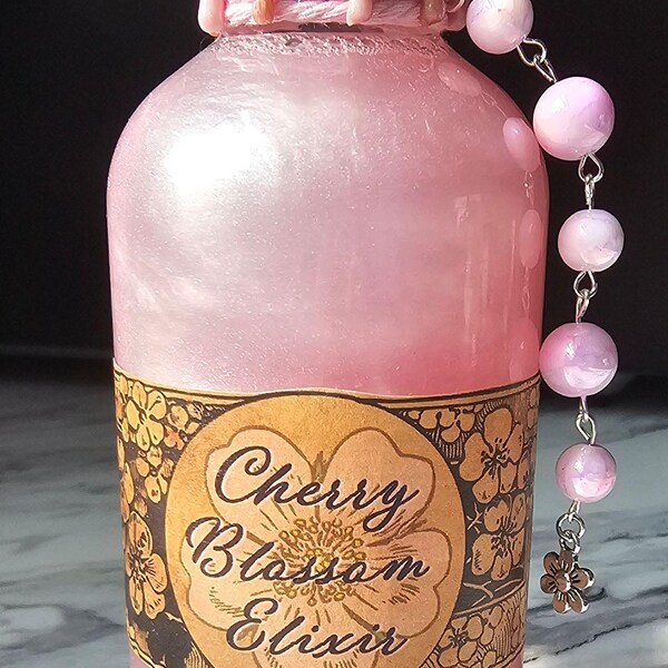 Cherry Blossom Elixir | Color Changing Decorative Potion Bottle | Spring Cottagecore Decor - Etsy