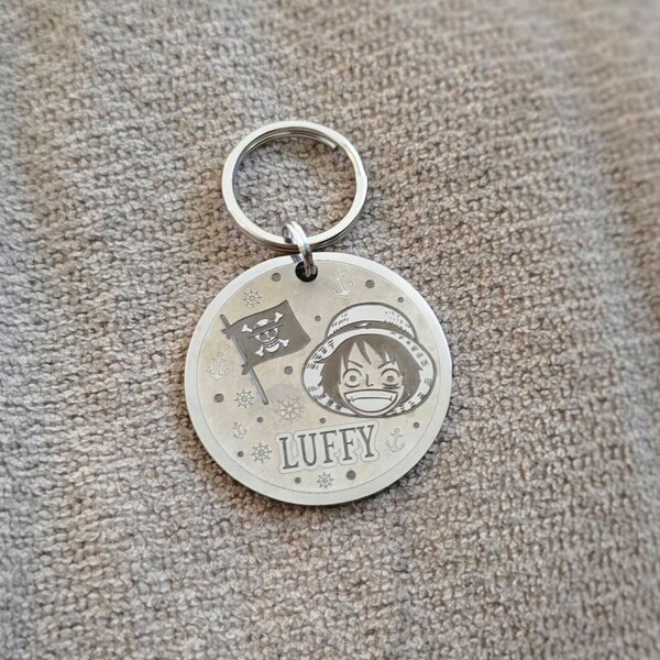 Custom Engraved ID Tag for Dog With Name in Anime Design. Luxury Dog ...